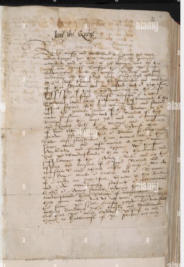 10 July 1553: Lady Jane Grey writes the Marquess of Northampton ...